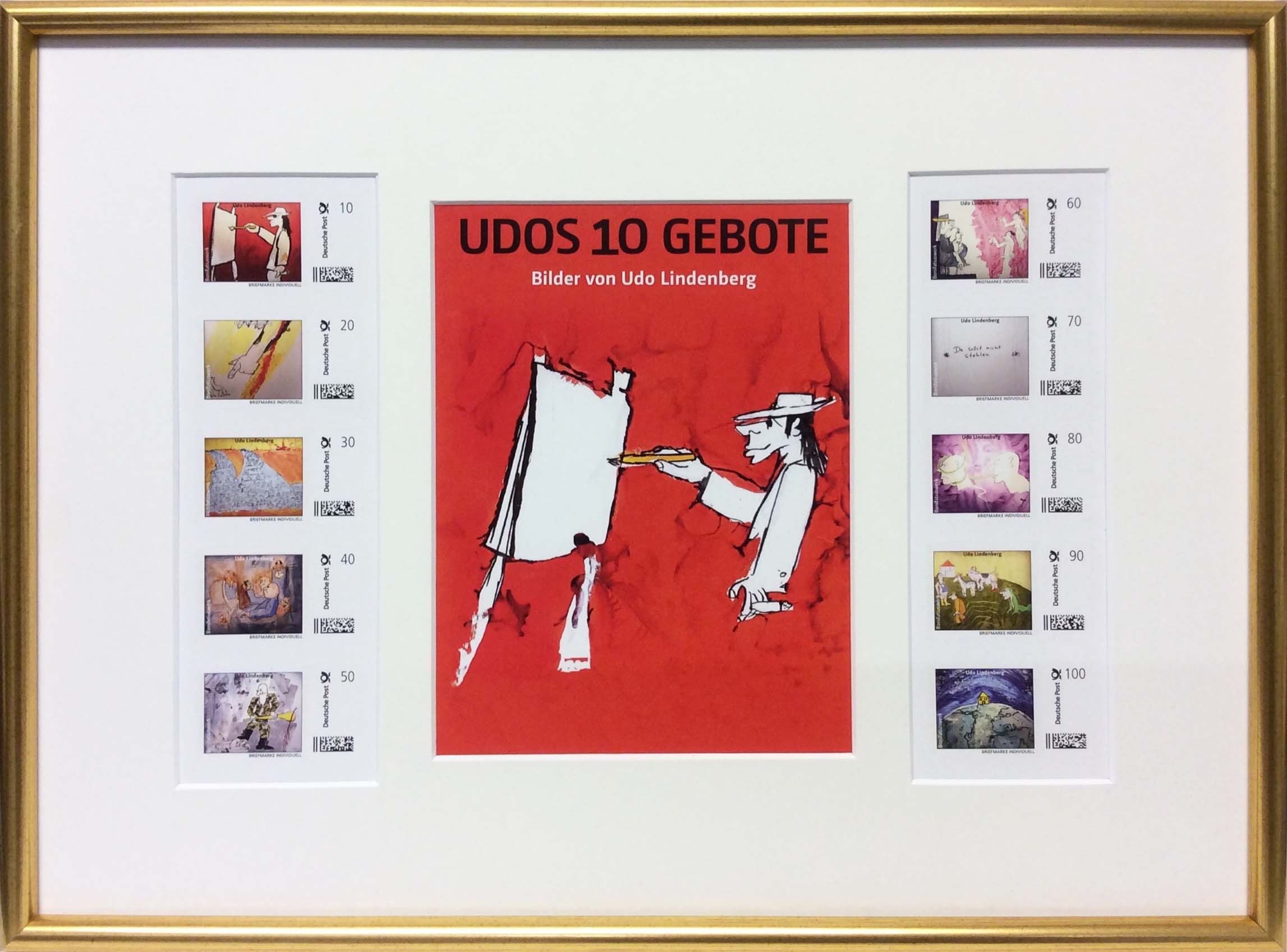 Udos 10 Gebote Briefmarken (goldener Rahmen) | Lindenberg, Udo ...